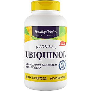 Healthy Origins Ubiquinol (Active form of CoQ10), 50 mg - Activated Form of CoQ10 - Kaneka Ubiquinol Supplements for Heart Health & Antioxidant Support - Gluten-Free & Non-GMO - 150 Softgels