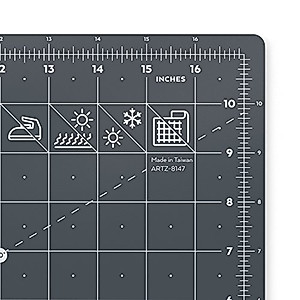 Arteza Self Healing Rotary Cutting Mat, 12"x18" with Grid & Non Slip Surface for Fabric, Paper, Vinyl, Plastic, Eco Friendly, Durable & Flexible, Great for Crafts, Quilting, Sewing, Scrapbooking