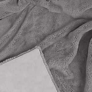 Tadpoles Double Layer Plush Baby Blanket - Grey | 30" x 40" | 100% Super Soft Faux Fur Backed to Microfiber Plush Minky | Soft, Gentle & Breathable | Ideal as a Swaddle, Stroller Cover & More