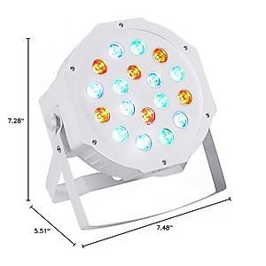 (6) Rockville RockPAR50 LED RGB Compact Par Can DJ/Club/Stage DMX Wash Light - White Bundle with (1) RDX3M25 25 Foot 3 Pin DMX Lighting Cable, (5) RDX3M10 10 Foot 3 Pin DMX Lighting Cable (12 Items)