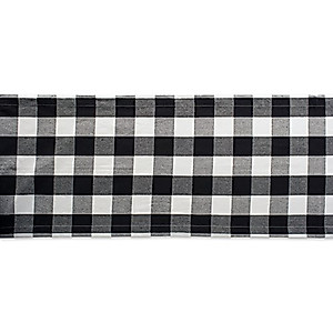 DII Buffalo Check Collection, Classic Farmhouse Table Runner, 14x72, Black & White