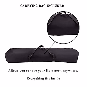 Double Brazilian Hammock with Stand Included – Woven Cotton, 2-Person, Outdoor Swing with Frame for Camping, Backyard, or Patio by Pure Garden (Blue)