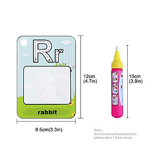 Coolplay A-Z 26 Alphabet Water Cards, Children Drawing Card for Kids Educational Toys for Travel