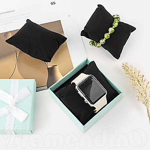 Framendino, 20 Pack Small Black Watch Pillow Velvet Bracelet Jewelry Displays Bangle Cushions Stand for Boxs