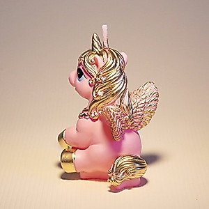 iLikePar Birthday Candles Smokeless Cake Topper Unicorn Candle for Party Supplies and Wedding Favor (Pink)