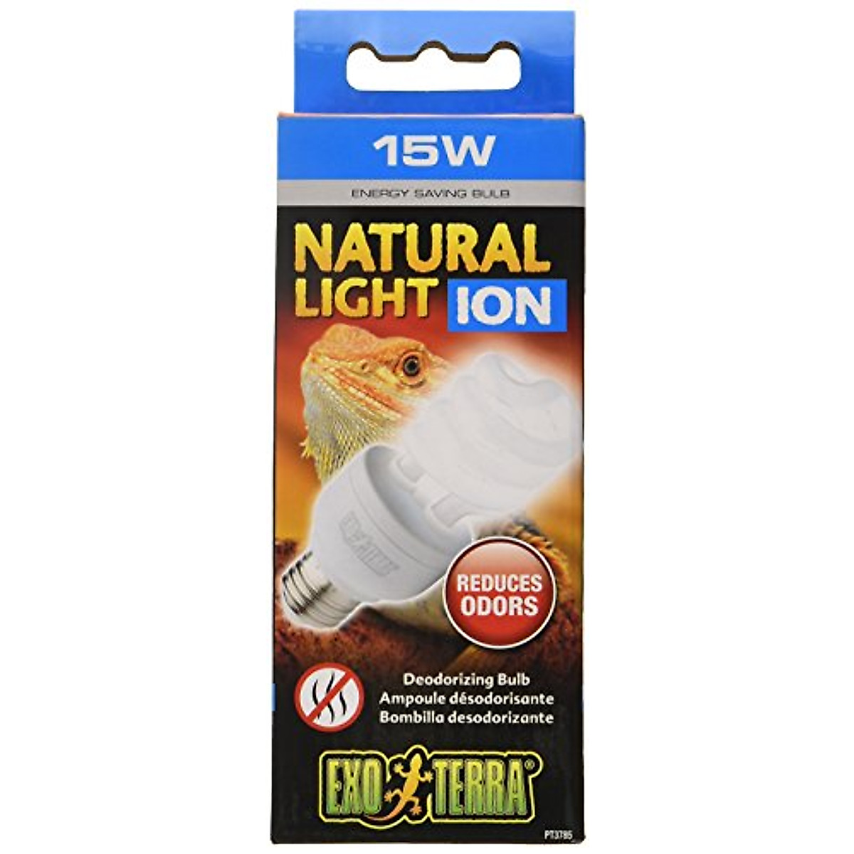 Exo Terra Natural Light Ion, Reptile Terrarium Deodorizing Light Bulb, 15 Watts, PT3785