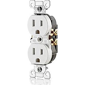 Leviton T5320-WMP M22-Straight Blade Tamper Resistant Duplex Receptacle, 125 V, 15 A, 2 Pole, 3 Wire, White, 2 Pack of 10