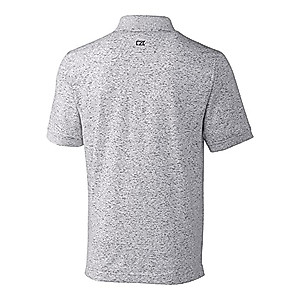 Cutter & Buck Men's Drytec Cotton+ Jersey 35+ UPF Advantage Space Dye Polo Shirt, Elemental Grey, 2X Big