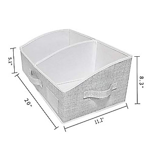 UNAMAX 3 Packs Closet Storage Bins - Trapezoid Large Storage Box - Foldable Fabric Baskets for Organizing Clothes - Baby Toiletry, Toys, Towel, DVD, Book (Grey, 20 x 11.2 x 8.3 inches)