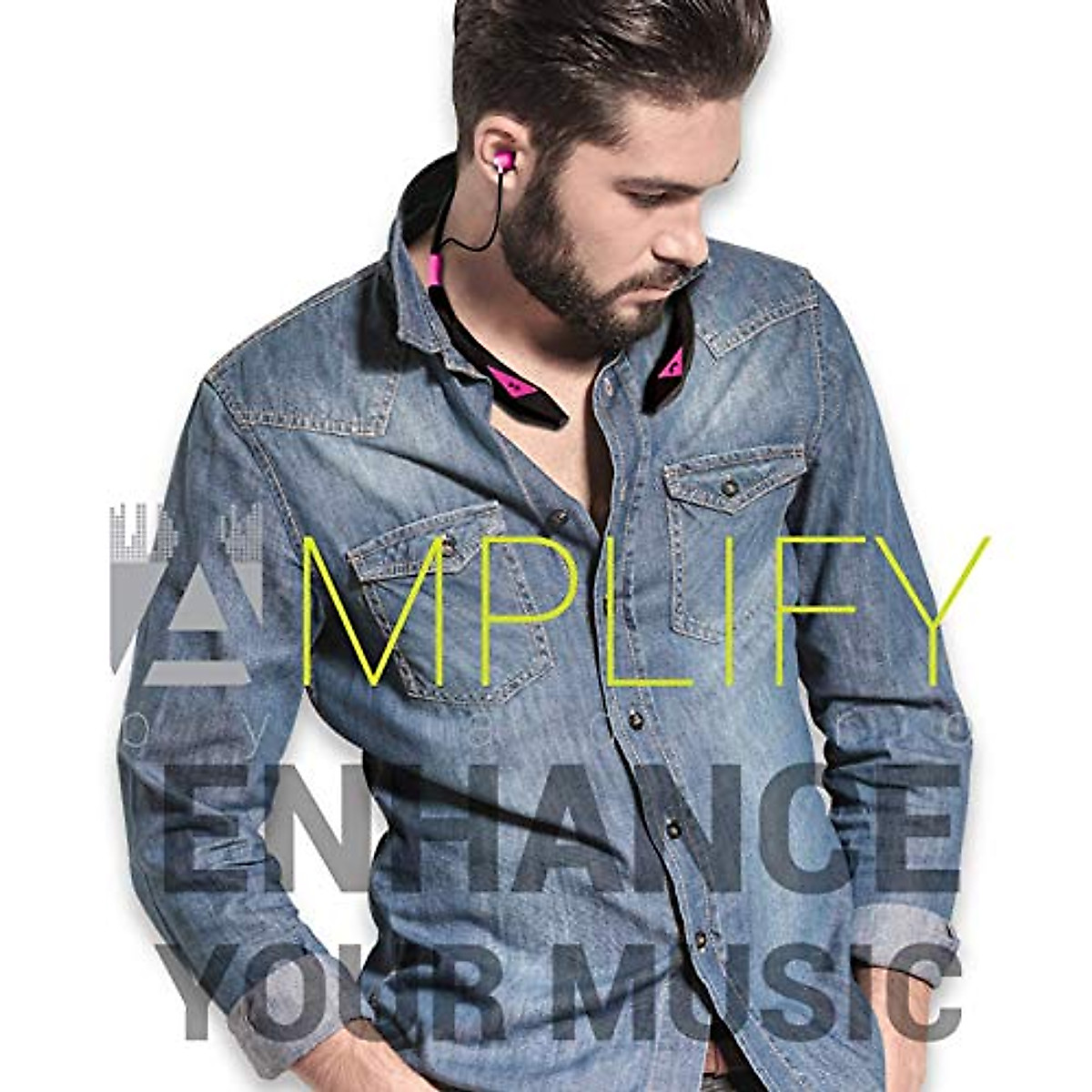 Aduro Amplify Pro SBN45 Wireless Stereo Around The Neck Earbud Headphone Headset (Black/Pink)