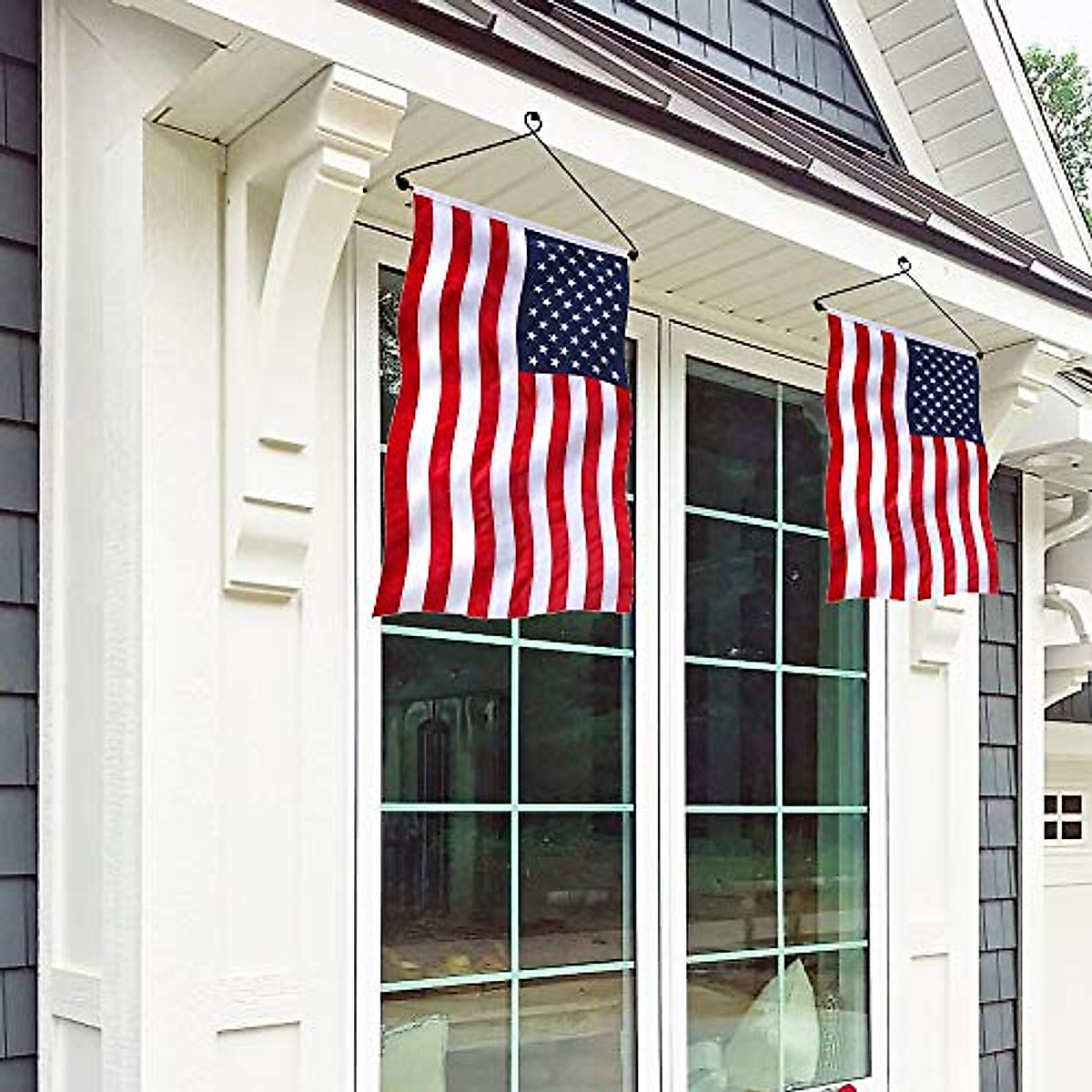 HOOSUN Flag Stand, Premium Flag Pole Holder Metal Powder-Coated Weather-Proof Paint,Easy Hanging 12.5 Inch Flags, Flag Wall Hanger