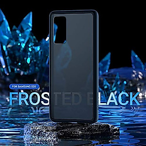 TORRAS Shockproof Galaxy S20 Case 6.2 Inch, [4X Military Drop Protection] Translucent Matte Hard Back with Soft Edge Slim Case Compatible for Samsung Galaxy S20 Case ，Matte Black