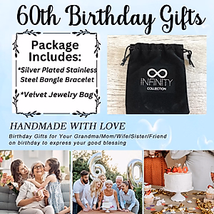 Personalized 60th Birthday Birthstone Charm Bracelet – Vintage 1965 Aged to Perfection Rose Gold Bangle – Elegant Gift for Women