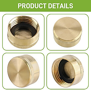 Carbbia 12PCS 3/4" Garden Hose Cap Garden Hose Connector Brass Cap with Washer Female Fitting Cap