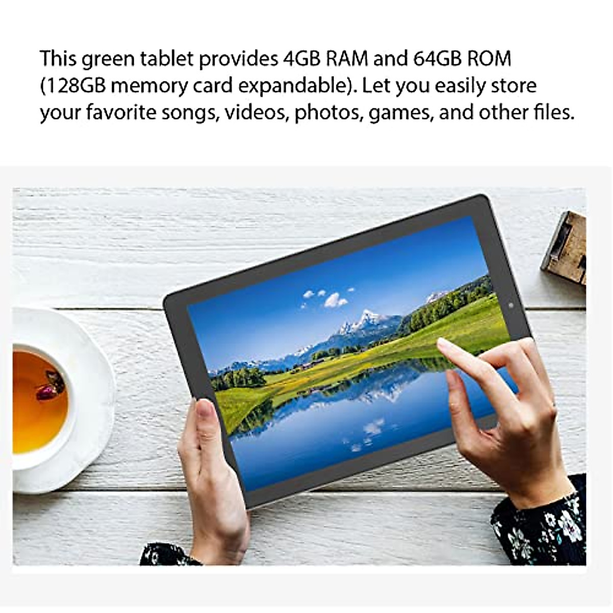 CHICIRIS Reading Tablet Gray Tablet Octa Core CPU 10.1 Inch 5000mAh Battery (US Plug)