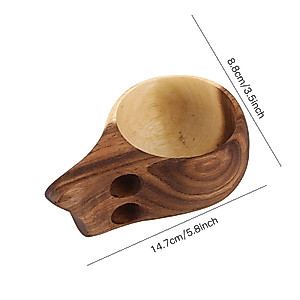 olelo Acacia Wooden Cup Camping Cup Nordic Style Handmade Natural Portable Wood Mug Drinking Cup for Coffee, Tea and Milk (model b)