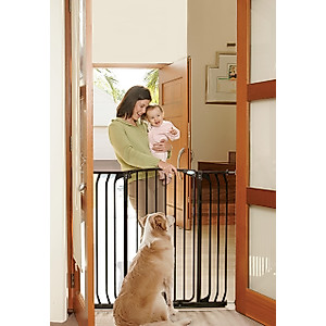 Dreambaby Chelsea Extra-Tall Auto-Close Security Baby Safety Gate-Black-with Extensions, Black, 28-42.5"