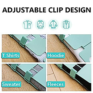 XHUJBOARD Adjustable Adult Clothes Folding Board, T Shirts Sweater Hoodie Fleeces Hoody Clothes Folder Durable Plastic Laundry folders Folding Boards flipfold, Light Green
