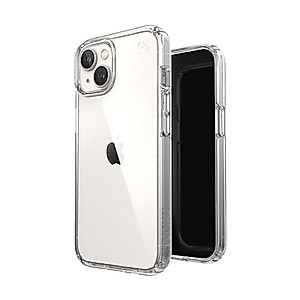 Speck Clear iPhone 14 & iPhone 13 Case - Drop Protection, Scratch Resistant Dual Layer Slim Phone Case for 6.1 Inch iPhones 14 - MagSafe Compatible - Anti-Yellowing - Presidio Perfect - Clear/Clear
