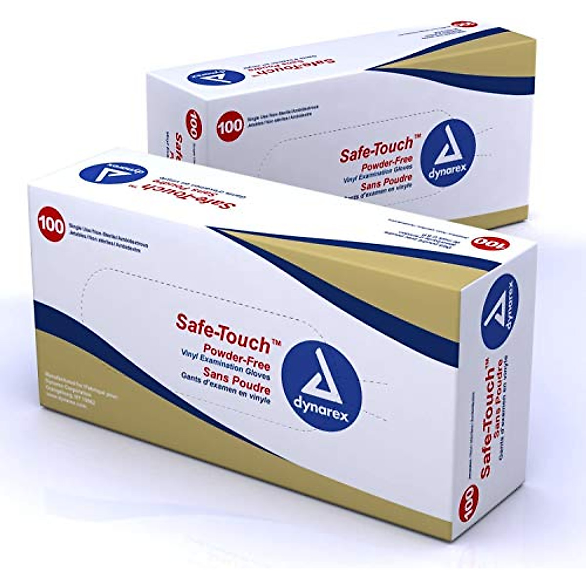 Dynarex Safe-Touch Vinyl Exam Glove Powder Free, Medium, 100 Count (Pack of 5)