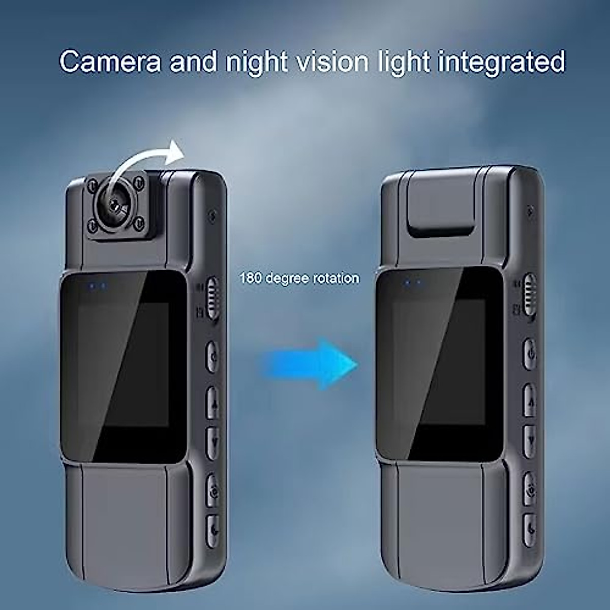 GOWENIC 1080P Mini Body Camera Infrared Night Motion Detection 180 Degree Rotation Lens 1.54inch Display Body Worn Camera for Security Monitoring