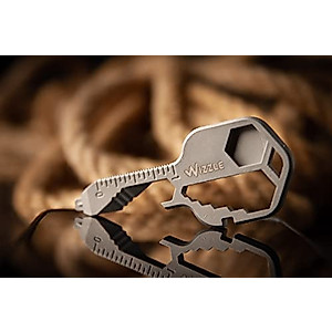 Wizzle EDC MultiTool - 24 in 1 Keychain Accessory, Pocket Size Multipurpose Solution for Camping and Fishing, Screwdriver, Bottle Opener, Hex Wrench Tool, TSA Compliant Ideal Gift for Men Silver Steel