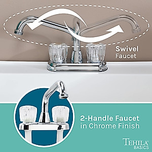 Tehila Basics by JS Jackson Supplies 21-Gallon White Freestanding Utility Sink with Chrome Finish 2-Handle Faucet, Heavy Duty Plastic Laundry Tub with Adjustable Legs