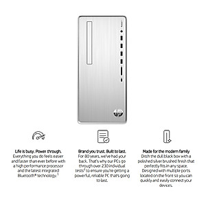 HP Pavilion Tower Desktop, AMD Ryzen 5 5600G, 32GB DDR4 RAM, 2TB PCIe SSD, SD Card Reader, VGA, HDMI, Wi-Fi 6, Wired KB & Mouse, Windows 11 Home