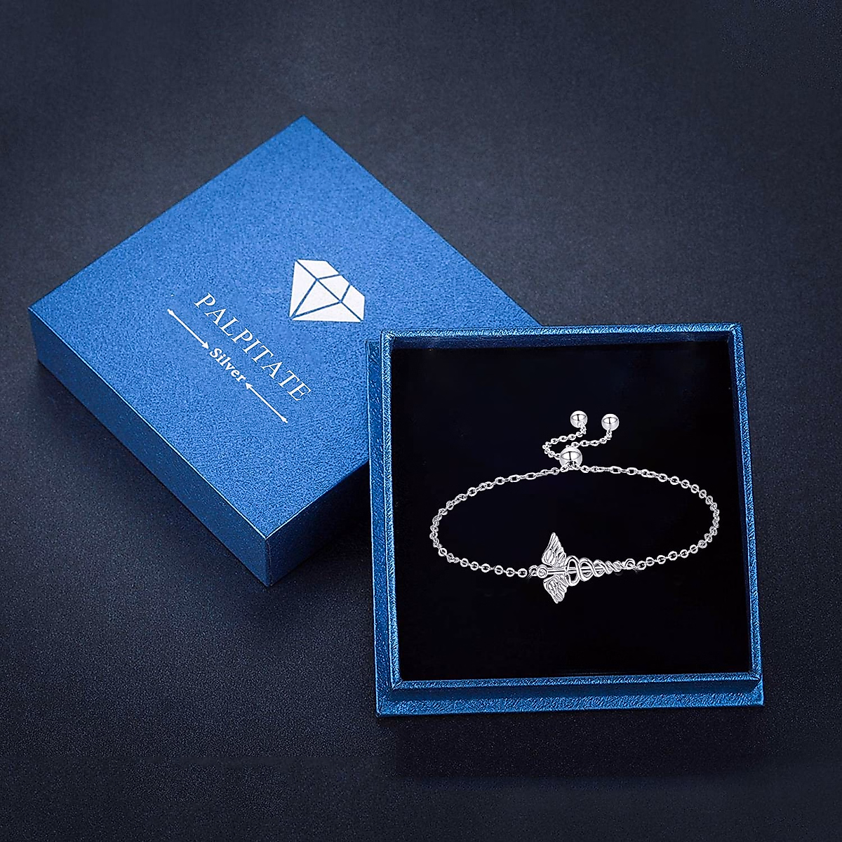 Palpitate Nurse Bracelets for Women Sterling Silver Nurse Gifts Nurse Jewelry Nurse Graduation Nurses Week Gifts Angel Wings RN Grad Registered