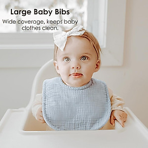 MairMore 8 Pack Baby Muslin Bibs 100% Cotton Bibs for Boys Girls,Soft and Absorbent Bib Set for Feeding and Drooling