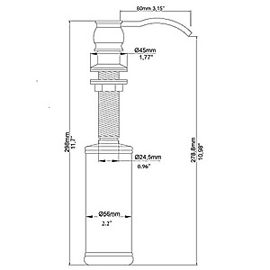 GICASA Brass Kitchen Soap Dispenser, Oil Rubbed Bronze in Sink Liquid Dish Soap Dispenser with High Capacity 320ML ABS Bottle, Under Sink Hand Metal Dispenser Pump