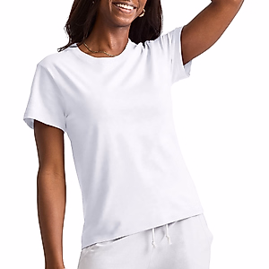 Hanes Comfortblend Originals Tri-Blend, Curved-Hem Tee, Classic Crewneck T-Shirt for Women, Plus, ECO White, X Large
