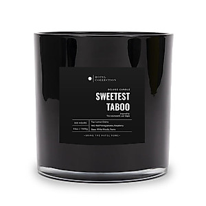 Hotel Collection Sweetest Taboo Deluxe Scented Candle, Luxury Hotel Inspired Big Candle with Hints of Decadent Citrus, Juicy Berries, and Floral Peony, Long Lasting 300 Hour Burn Time, 55oz Black