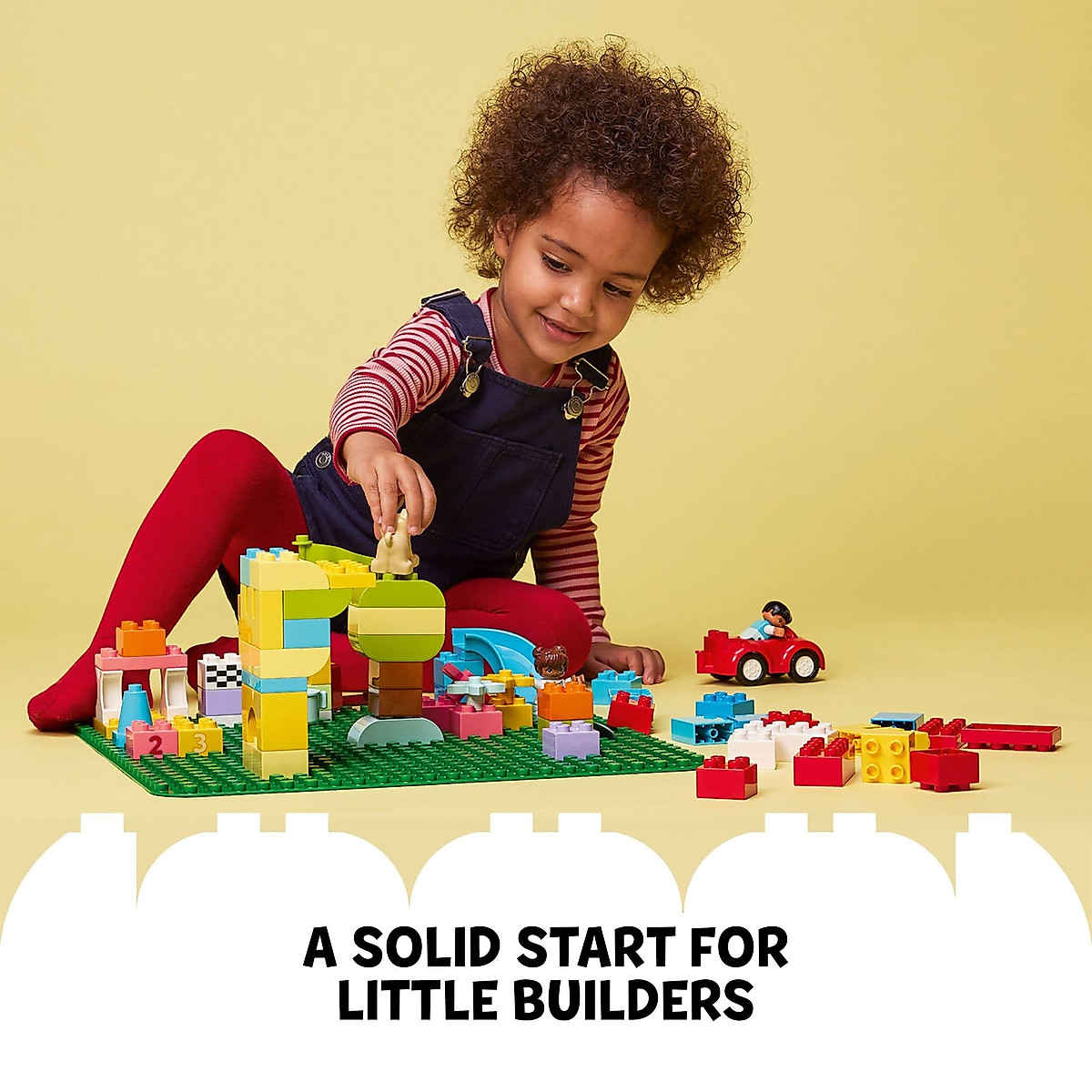 LEGO DUPLO Green Building Plate, 24x24 Stud Foundation for Toddlers to Build, Play, and Display Their Brick Creations, Baseplate Construction Toy for Kids, 10980