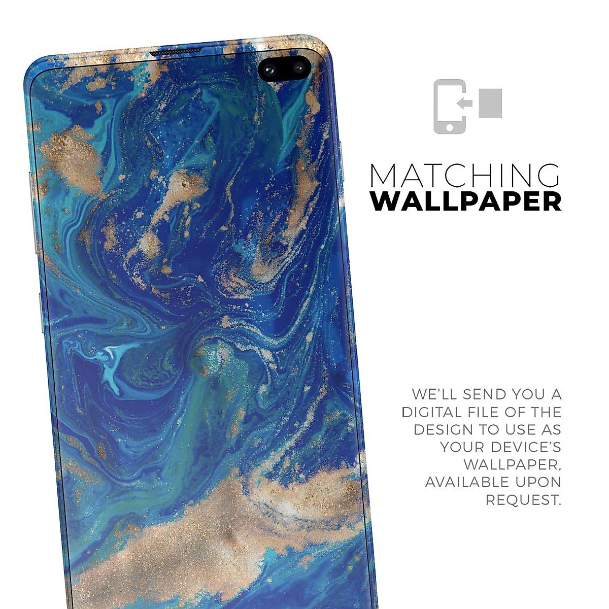 DesignSkinz Vivid Blue Gold Acrylic Protective Vinyl Decal Wrap Skin Cover Compatible with The Samsung Galaxy S20 (Screen Trim & Back Glass Skin)