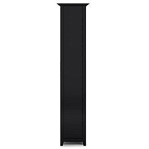 SIMPLIHOME Amherst SOLID WOOD 70 inch x 30 inch Transitional 5 Shelf Bookcase in Black with 5 Shelves, for the Living Room, Study and Office