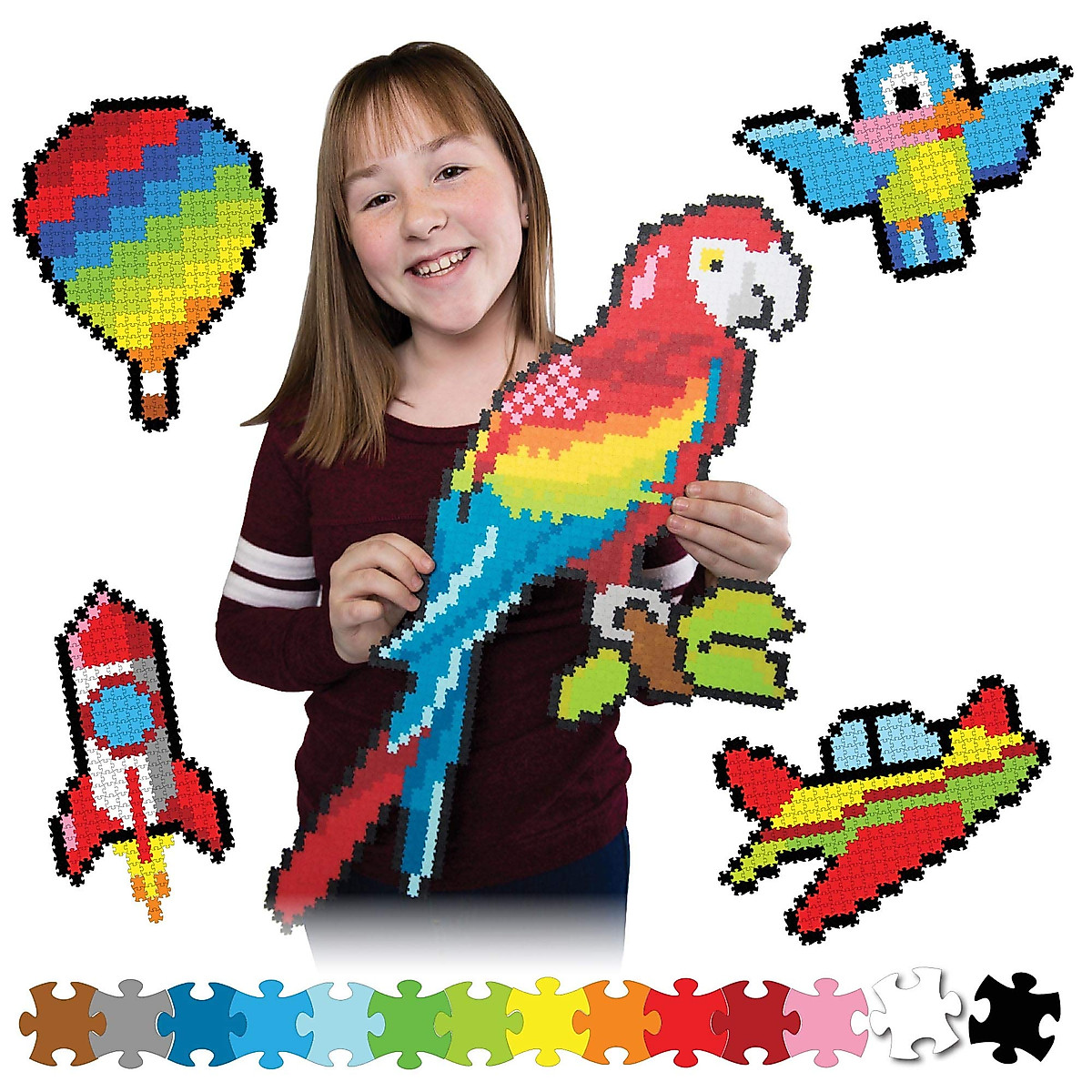 Fat Brain Toys Jixelz 700 Piece Set Roving Robots Pixelated Puzzle Art for Children, Suitable for Boys & Girls Aged 6 Years and Above