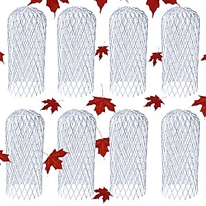 Gutter Downsport Guards - 3.5 inch 8 Pack Adjustable Aluminium Filter Strainer Expandable Aluminium Filter Strainer Gutter Downspout Protectors for Preventing Blockage Leaves Debris TXZWJZ
