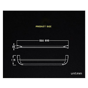 Towel BAR Rack Towel Rack Wall Mounted Double Towel Storage Rack Towel Bar,Zinc Alloy Towel Rod,Polished Finish Towel Shelf Holder for Bathroom and Kitchen/60Cm