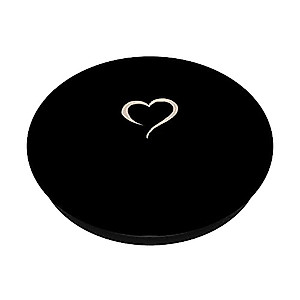 Tan Sand Beige Black Minimalist Hand Drawn Heart PopSockets Swappable PopGrip