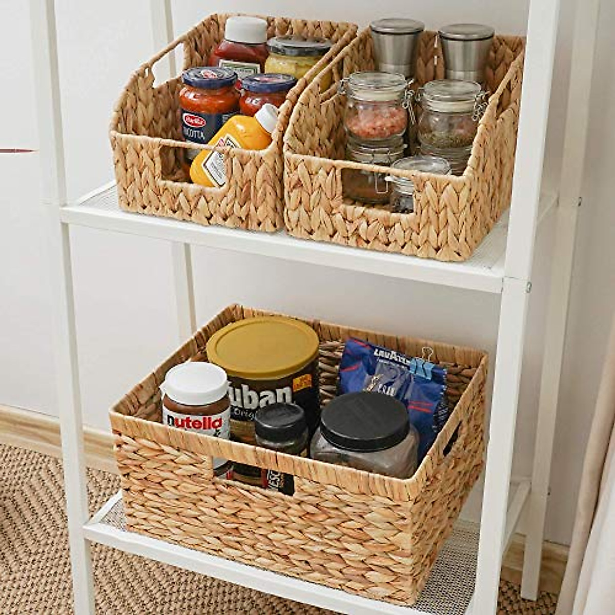 StorageWorks Water Hyacinth Storage Baskets Set