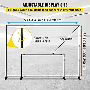 VEVOR Backdrop Banner Stand 10 x 8 Ft Adjustable Height Background Stand Backdrop With Newest Step and Repeat Backdrop Stand For Parties Wedding Photo Booth Trade Show 1 Carrying Bag