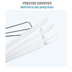 TOPIA HANGER Wooden Suit Hangers with Adjustable Metal Clips (10 Pack), Solid Smooth Wood Clothes Hangers, 360° Swivel Hook, Premium Pants Hangers for Clothes Coat, Jeans, Blouse-White,CT28W