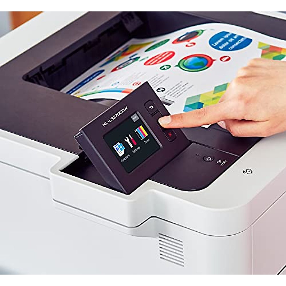 Brother HL-L3270CD Compact Wireless Digital Color Laser Printer with NFC for Home Office - Single-Function: Print Only - 2.7" Touchscreen, Auto Duplex Print, 25 ppm, 250 Sheet, CBMOUN Printer Cable