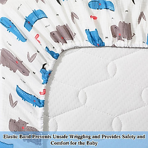 Preboun 4 Pieces Muslin Crib Sheets for Boys Girl, Fitted Baby Toddler Bed Sheets 28'' x 52'', Neutral Muslin Cotton Crib Mattress Sheet, Soft and Breathable Comfort Baby Sheets (Dinosaur, Crocodile)