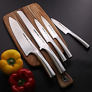 Schmidt Brothers - 6-Piece Knife Set, High-Carbon Stainless Steel Cutlery with Knife Block