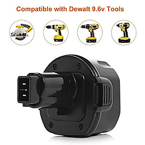 FirstPower for Dewalt 9.6V Battery Pack DW9062, Upgrade 3700mAh Battery Replacement for DEWALT 9.6V Battery NiCd, DW9061 DW9062 DE9036 DE9062 DW9614