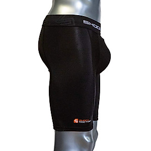 Shock Doctor Compression Shorts with Protective Bio-Flex Cup, Moisture Wicking Vented Protection, Youth Size