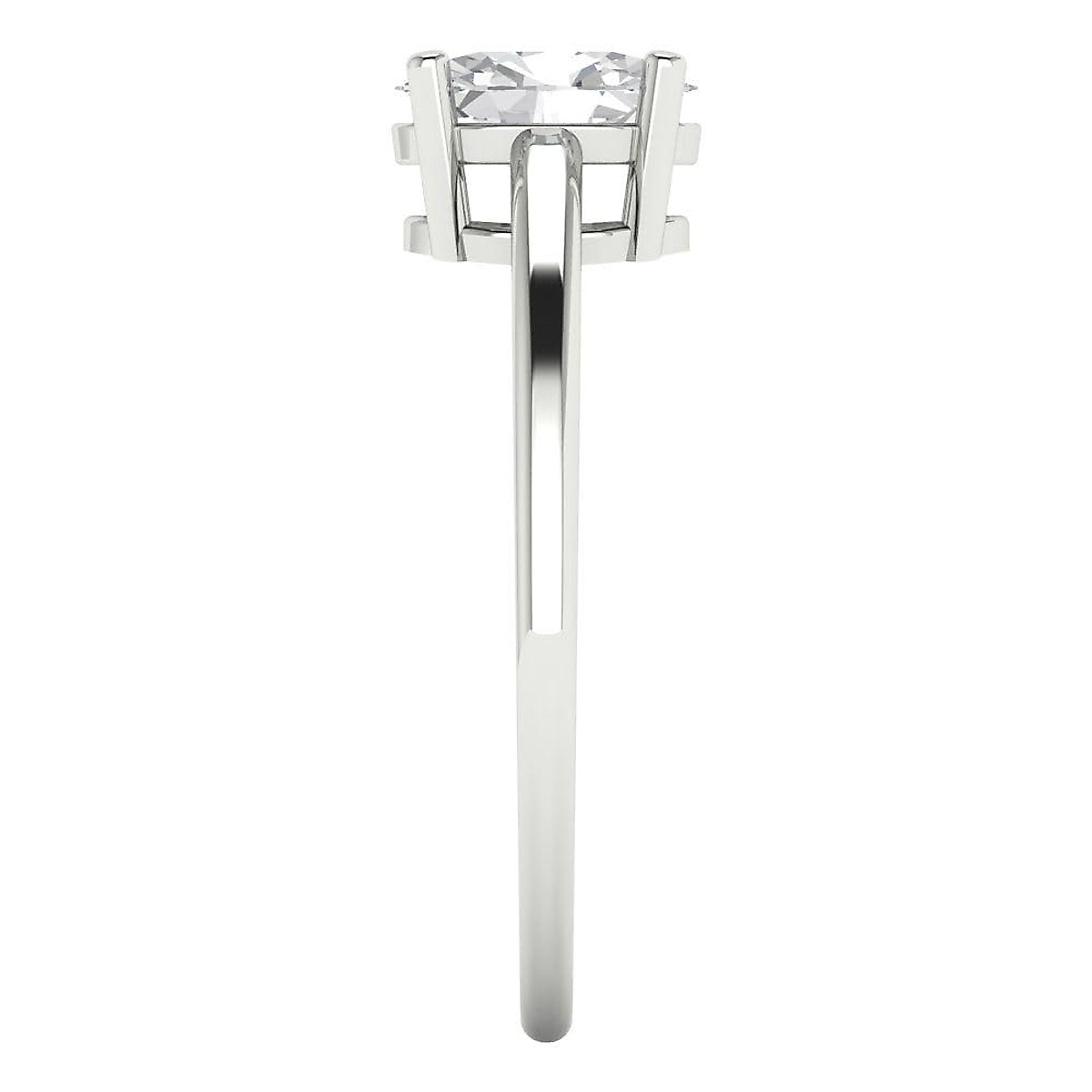 14k White Gold 0.97cttw Classic Oval Cut Solitaire Moissanite Proposal Designer art deco Anniversary Ring Bridal Wedding 9.25