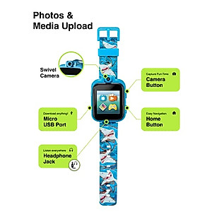 PlayZoom 2 Kids Smartwatch & Headphones - Video Camera Selfies STEM Learning Educational Fun Games, MP3 Music Player Audio Books Touch Screen Sports Digital Watch Gift for Kids Toddlers Boys Girls
